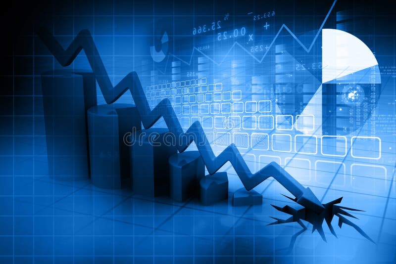 Graph Showing Business Decline Stock Illustration - Illustration of ...