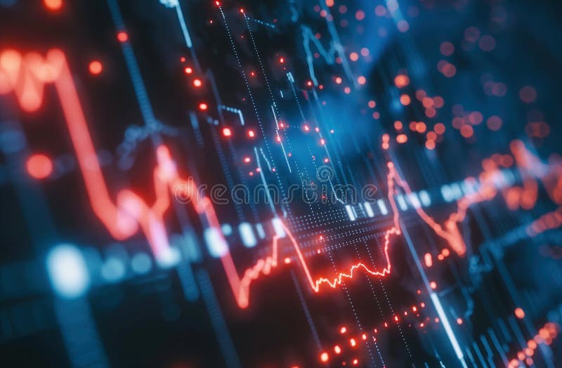 Graph Showing a Declining Economy Stock Illustration - Illustration of ...
