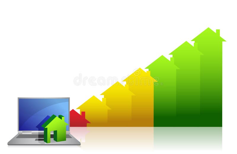 Graph Showing Financial Real Estate Growth Stock Vector - Illustration ...
