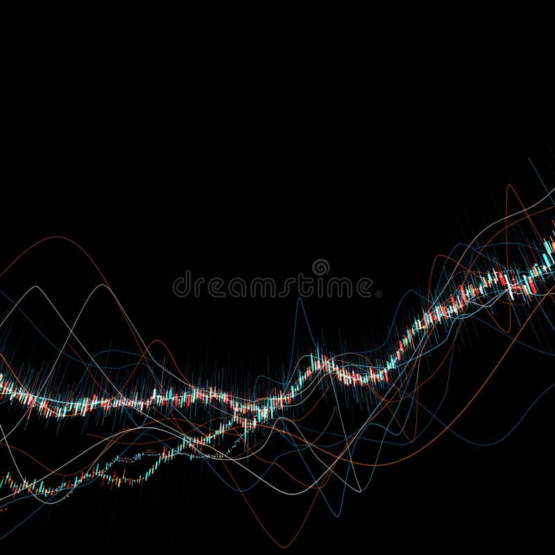 Graph Showing Fluctuating Financial Data, with Candlestick Patterns and ...