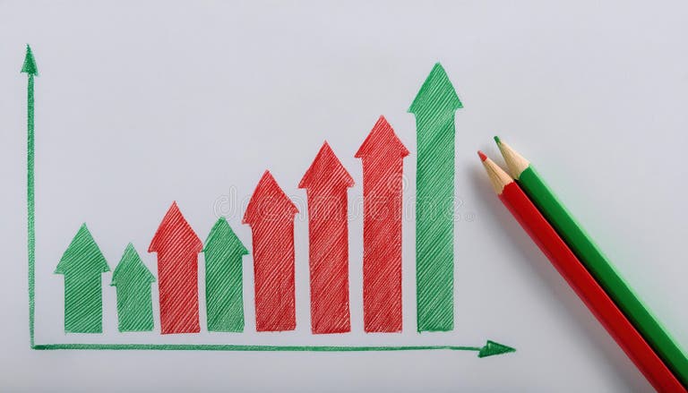 Graph Showing Fluctuating Indicator with Final Upward Trend Illustrated ...