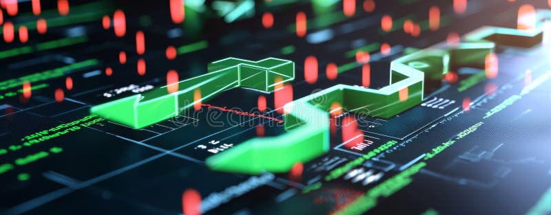 Graph Showing Market Fluctuations Based on Green and Red Uptrend Lines ... Graph Showing Market Fluctuations Based on Green and Red Uptrend Lines ...