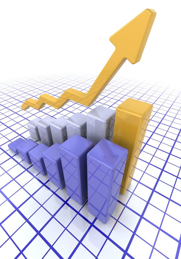 Business Graph with Arrow Showing Profits and Gain Stock Illustration ...
