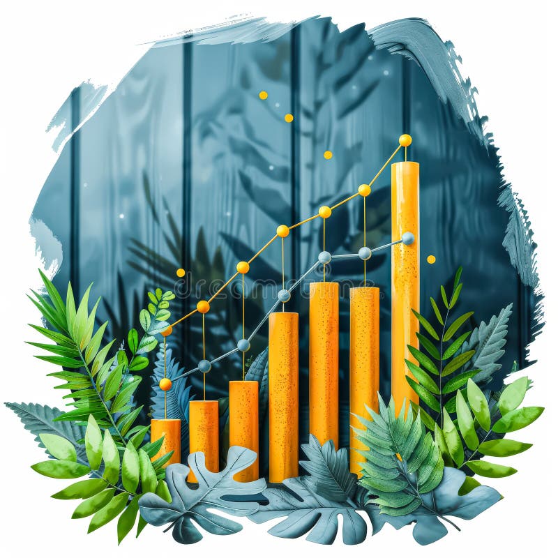 Graph Shown Green Background Yellow Bars Stock Photos - Free & Royalty ...