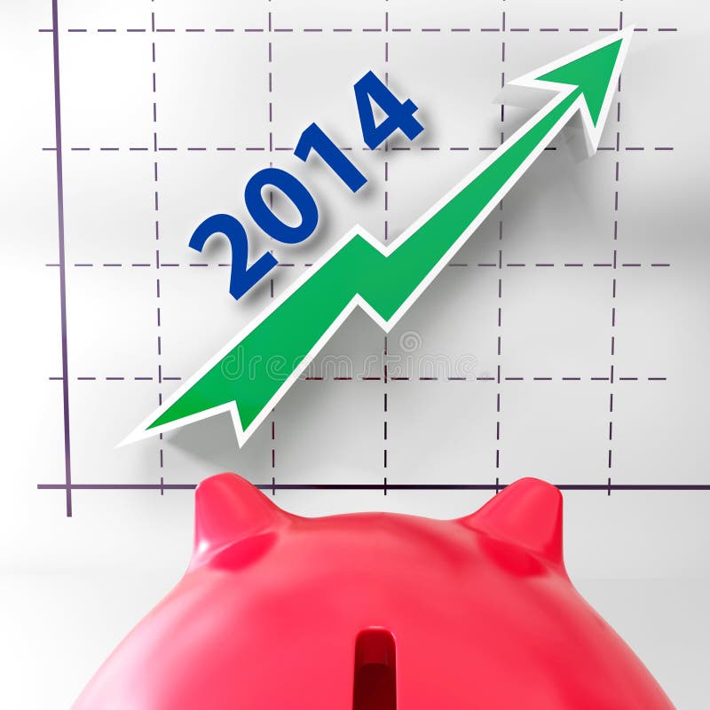 Graph 2014 Shows Growing Income and Profits Stock Illustration ...