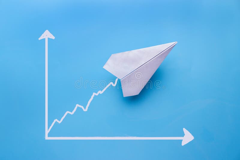 Graph Sketch and a Paper Plane on it Stock Image - Image of future ...