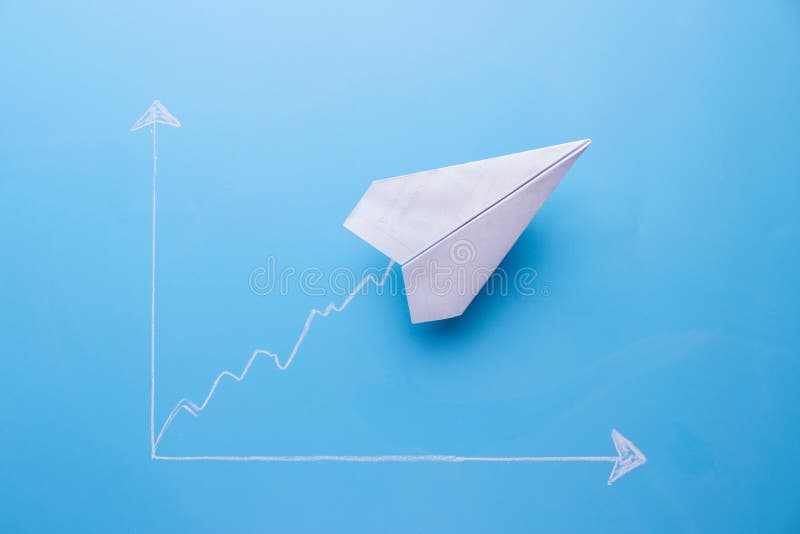 Graph Sketch and a Paper Rocket on it. Stock Illustration ...