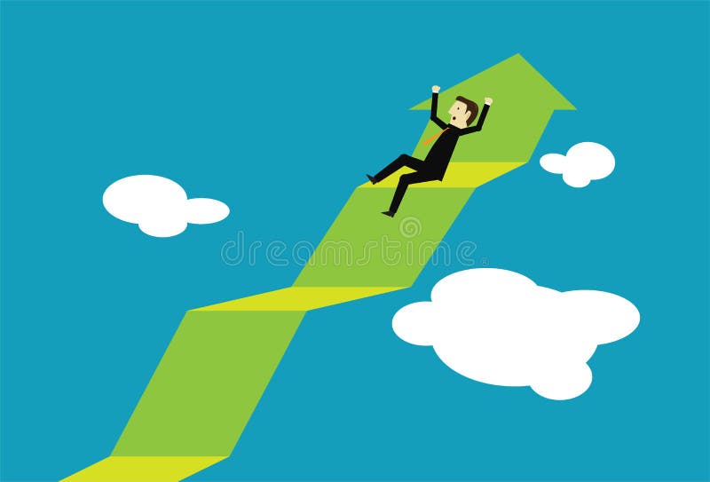 Graph Skyrocketed Towards the Goal Stock Vector - Illustration of ...