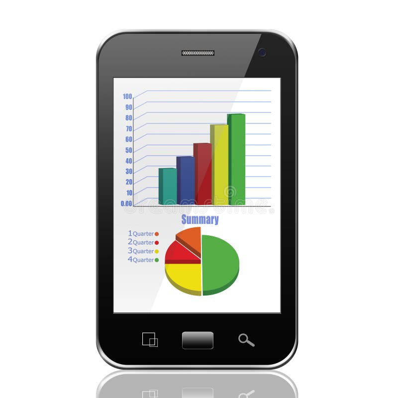 Graph on Smartphone,cell Phone Illustration Stock Illustration ...