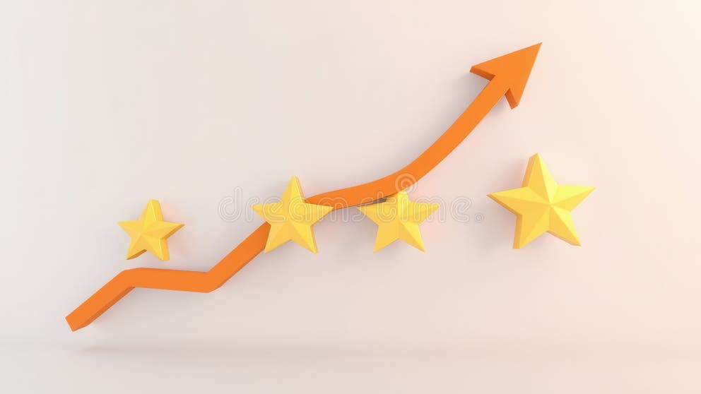Graph with Stars. Concept for Achieving Goals Stock Photo - Image of ...