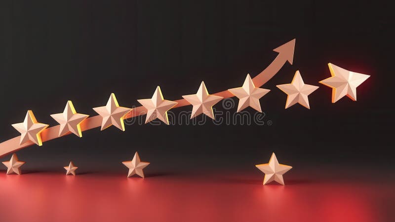 Graph with Stars. Concept for Achieving Goals Stock Image - Image of ...