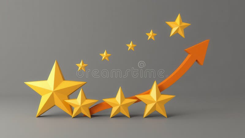 Graph with Stars. Concept for Achieving Goals Stock Photo - Image of ...