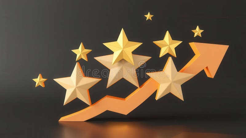 Graph with Stars. Concept for Achieving Goals Stock Photo - Image of ...