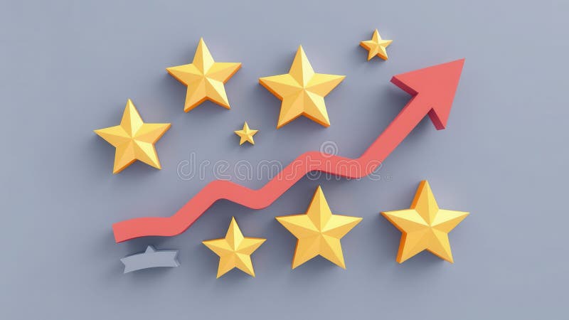 Graph with Stars. Concept for Achieving Goals Stock Photo - Image of ...