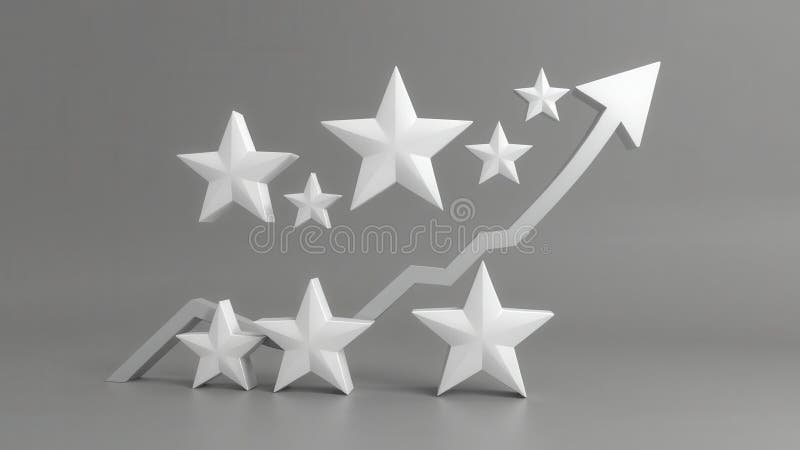 Graph with Stars. Concept for Achieving Goals Stock Image - Image of ...