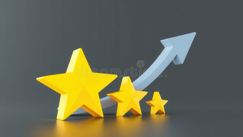Graph with Stars. Concept for Achieving Goals Stock Photo - Image of ...