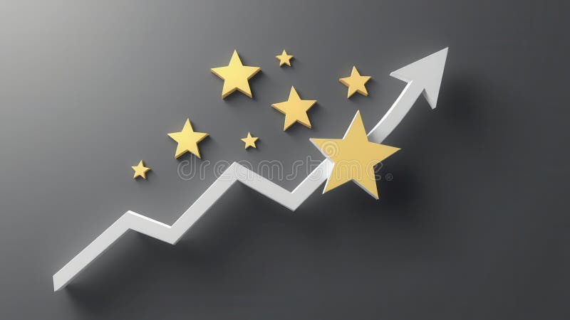 Graph with Stars. Concept for Achieving Goals Stock Image - Image of ...
