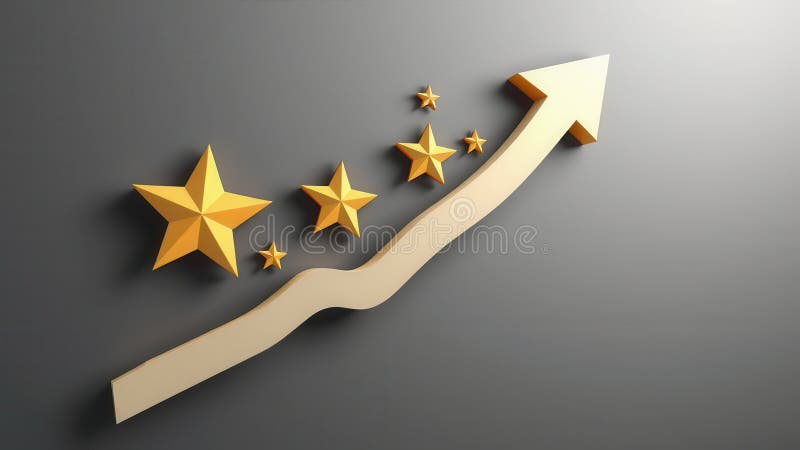 Graph with Stars. Concept for Achieving Goals Stock Image - Image of ...