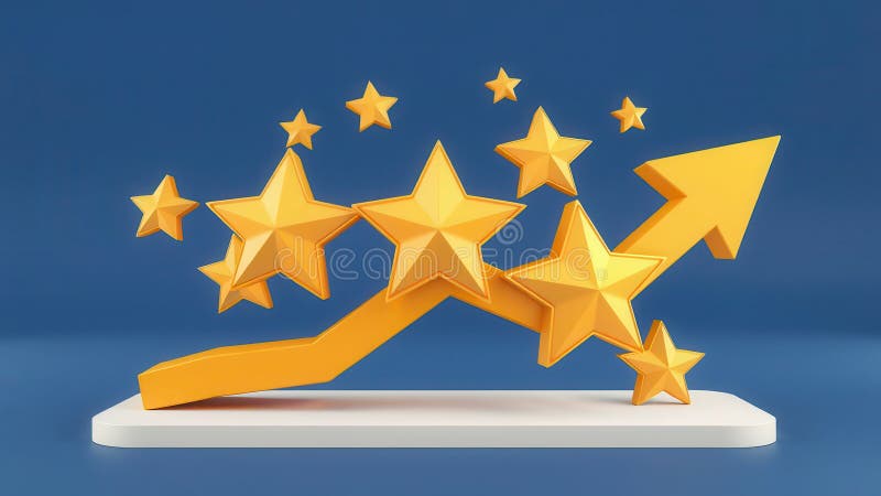Graph with Stars. Concept for Achieving Goals Stock Photo - Image of ...