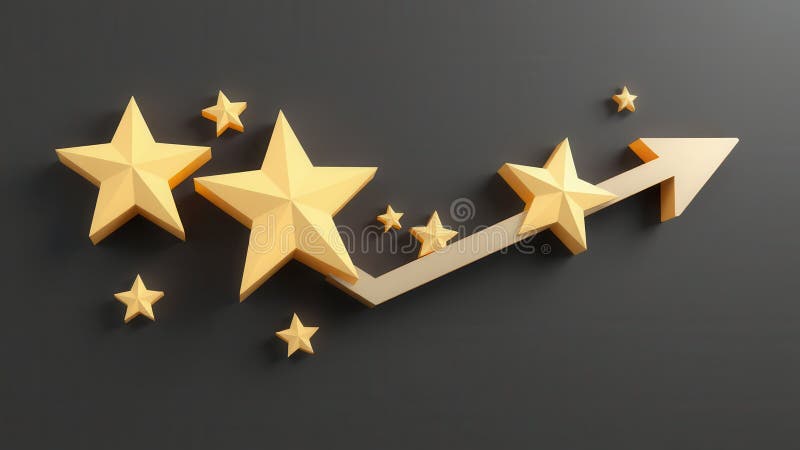 Graph with Stars. Concept for Achieving Goals Stock Image - Image of ...