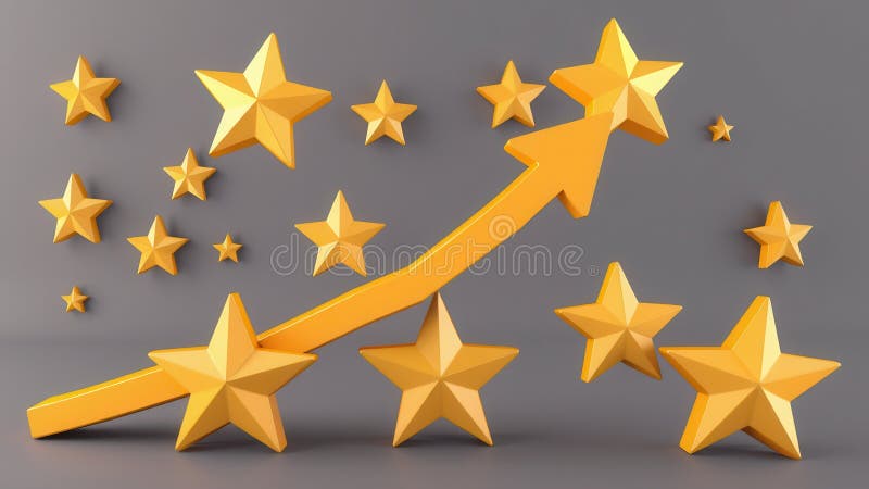 Graph with Stars. Concept for Achieving Goals Stock Photo - Image of ...