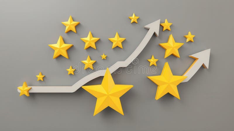 Graph with Stars. Concept for Achieving Goals Stock Photo - Image of ...
