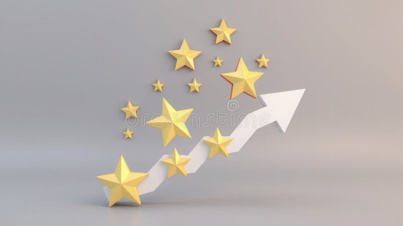 Graph with Stars. Concept for Achieving Goals Stock Photo - Image of ...