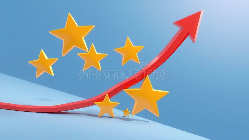 Graph with Stars. Concept for Achieving Goals Stock Image - Image of ...