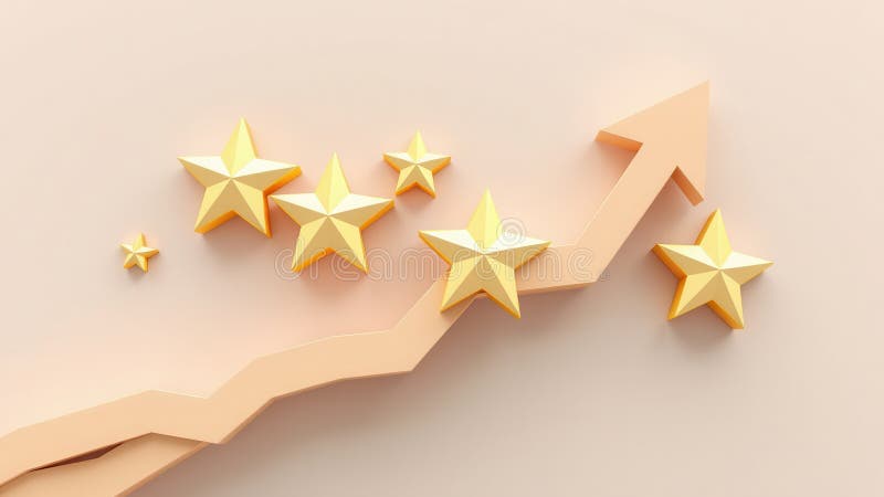 Graph with Stars. Concept for Achieving Goals Stock Photo - Image of ...