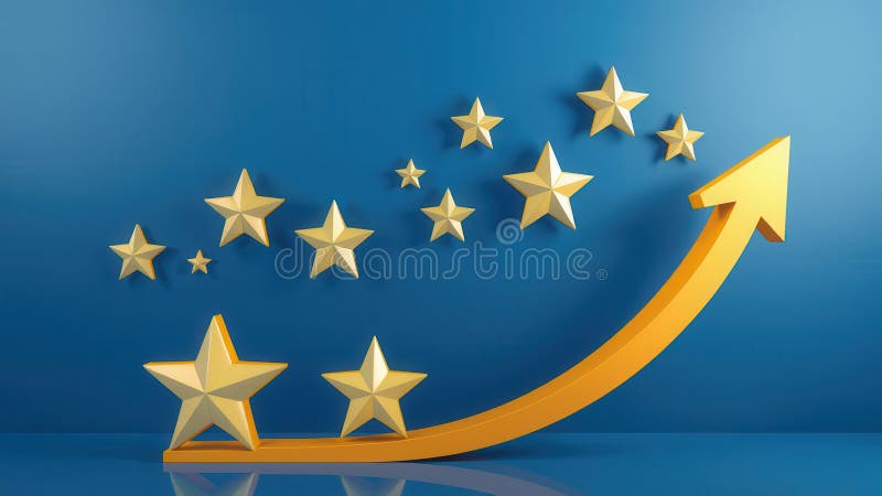 Graph with Stars. Concept for Achieving Goals Stock Image - Image of ...