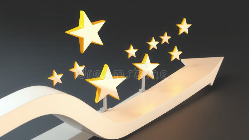 Graph with Stars. Concept for Achieving Goals Stock Image - Image of ...