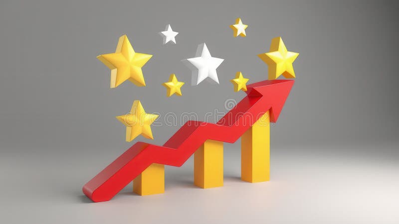 Graph with Stars. Concept for Achieving Goals Stock Image - Image of ...