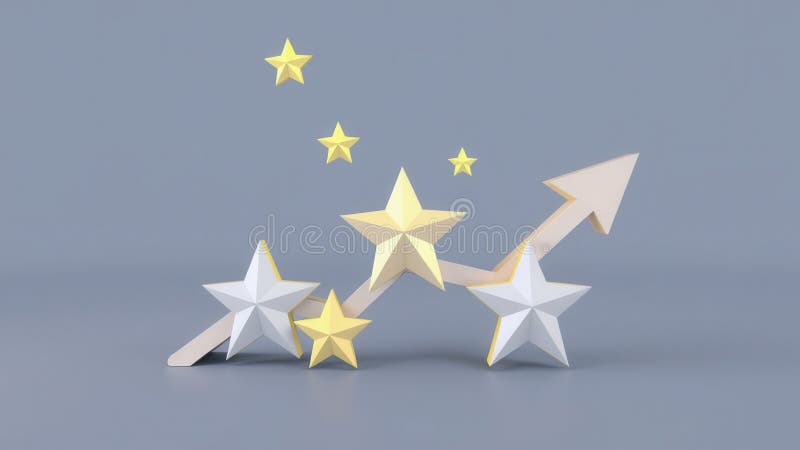 Graph with Stars. Concept for Achieving Goals Stock Photo - Image of ...