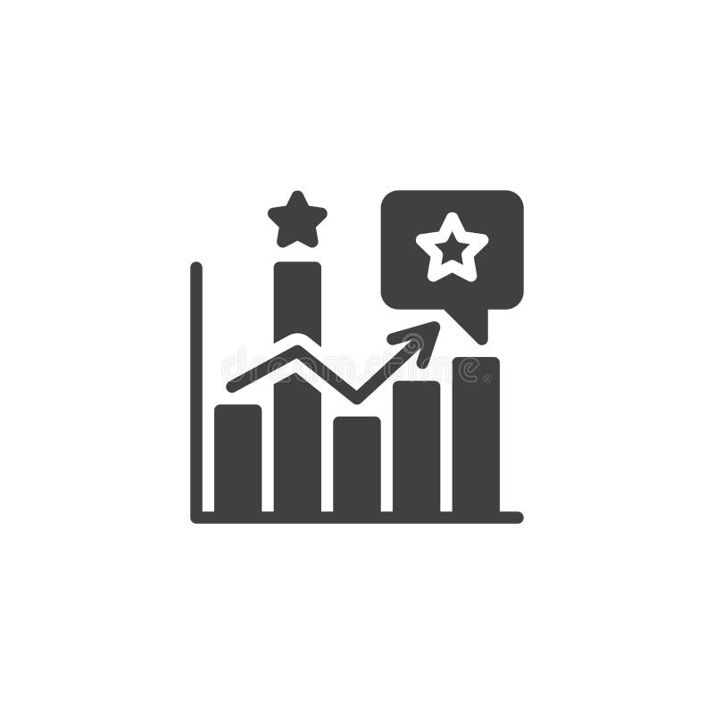 A Graph with Stars and a Rising Arrow Vector Icon Stock Illustration ...