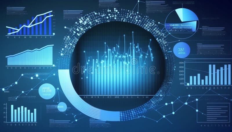Graph Statistic Analytics Generative Ai Stock Illustration