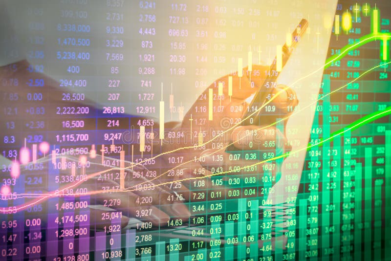 Graph of Stock Market Data and Financial with the View from LED Stock ...