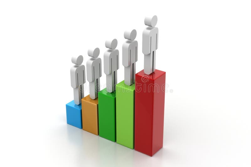 Graph and Team Moving To Success Stock Illustration - Illustration of ...