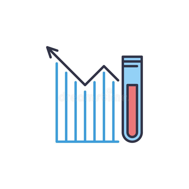Graph with Test Tube Vector Statistic Concept Colored Icon Stock Vector ...
