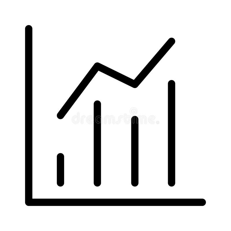 Graph Thin Line Vector Icon Stock Vector - Illustration of grow, growth ...