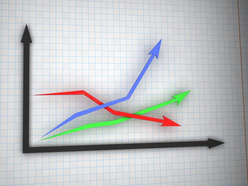 Graph with three arrows stock illustration. Illustration of graph ...