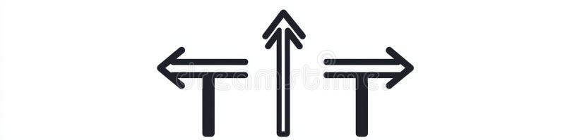 Graph of Three Arrows in One Line. Three Black Arrows in Continuous ...