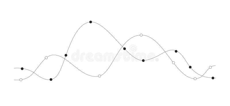 Graph Trends Waveform Black and White 2D Line Cartoon Object Stock ...