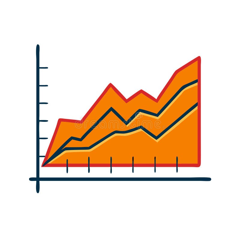 A Graph with a Red Line and a Blue Line Stock Illustration ...