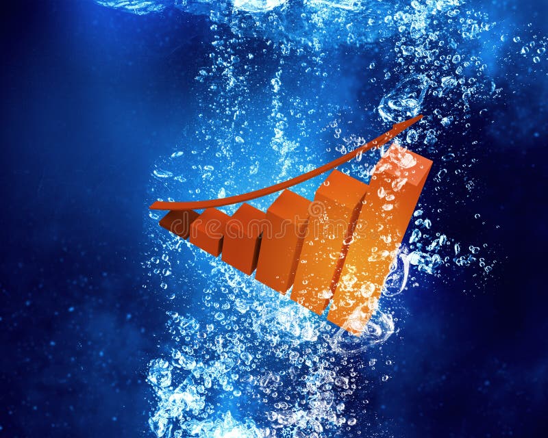 Graph under water stock illustration. Illustration of presentation ...