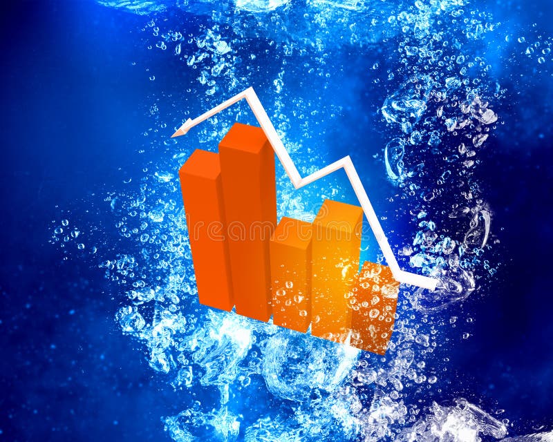 Graph under water stock image. Image of progress, fall - 61462773