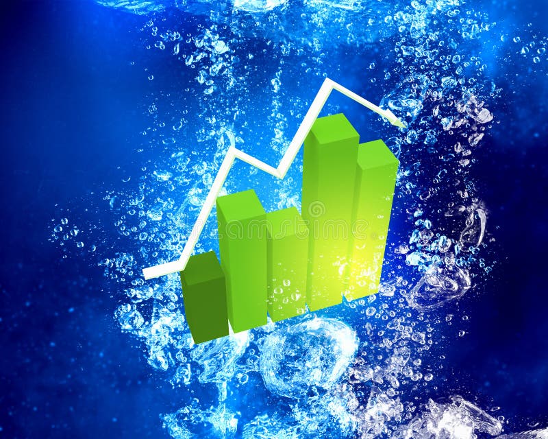 Graph under water stock illustration. Illustration of market - 70757743