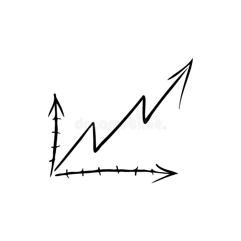 Graph, Up Arrow Sketch Vector Illustration Stock Vector - Illustration ...