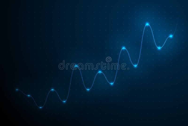Graph Up on Blue Abstract Background Vector. Stock Vector ...