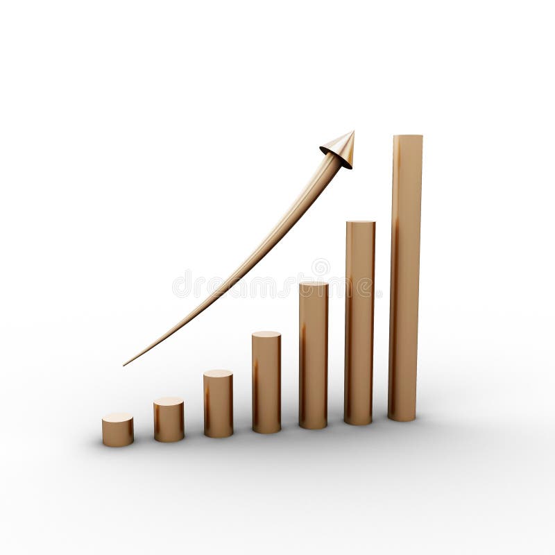 Graph up, 3d render stock illustration. Illustration of counter - 32356818