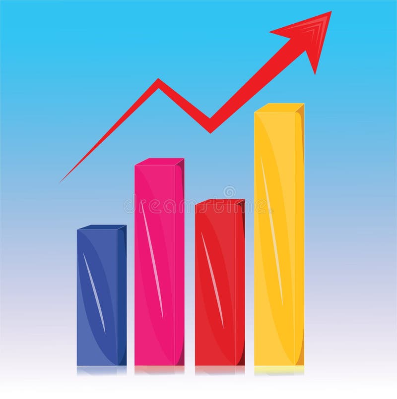 Graph vector arrow design stock illustration. Illustration of yellow ...